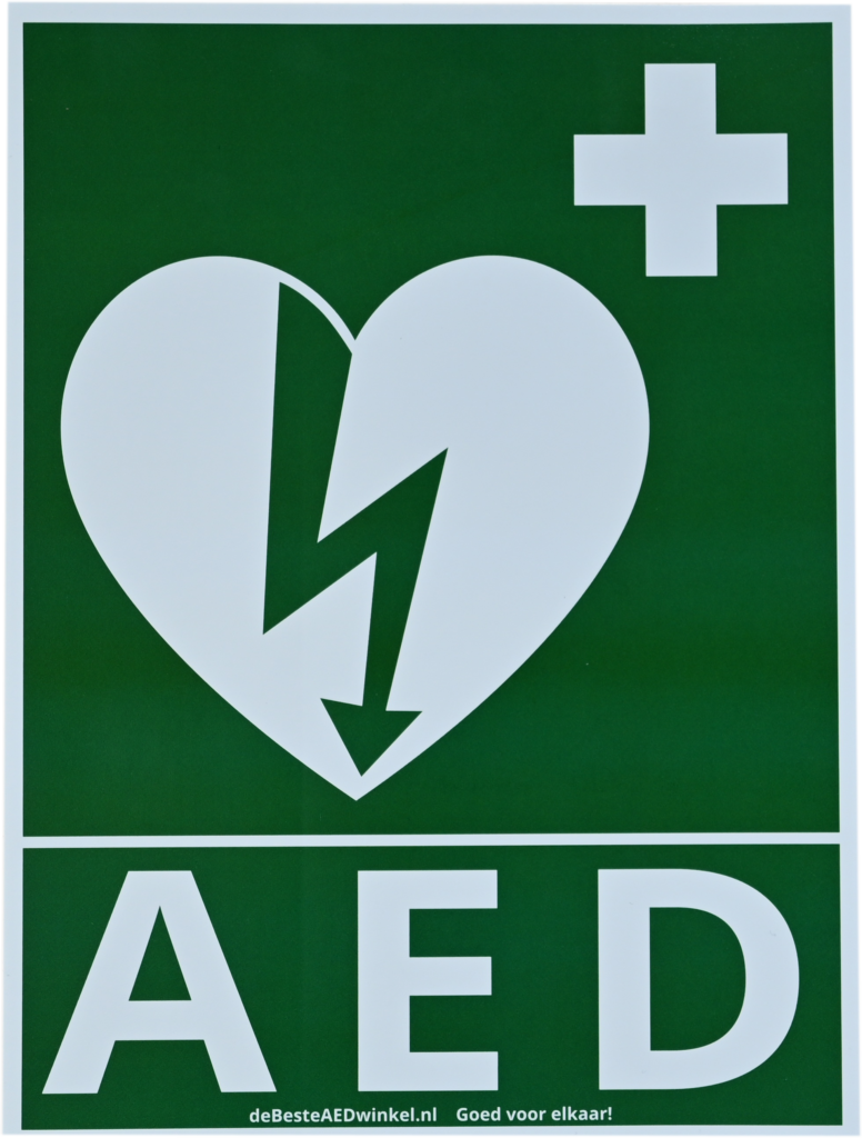 AED-pictogram op sticker 15 x 20 cm - deBesteAEDwinkel